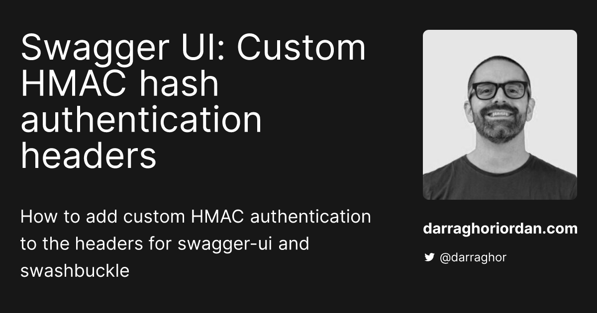 Swagger UI: Custom HMAC hash authentication headers