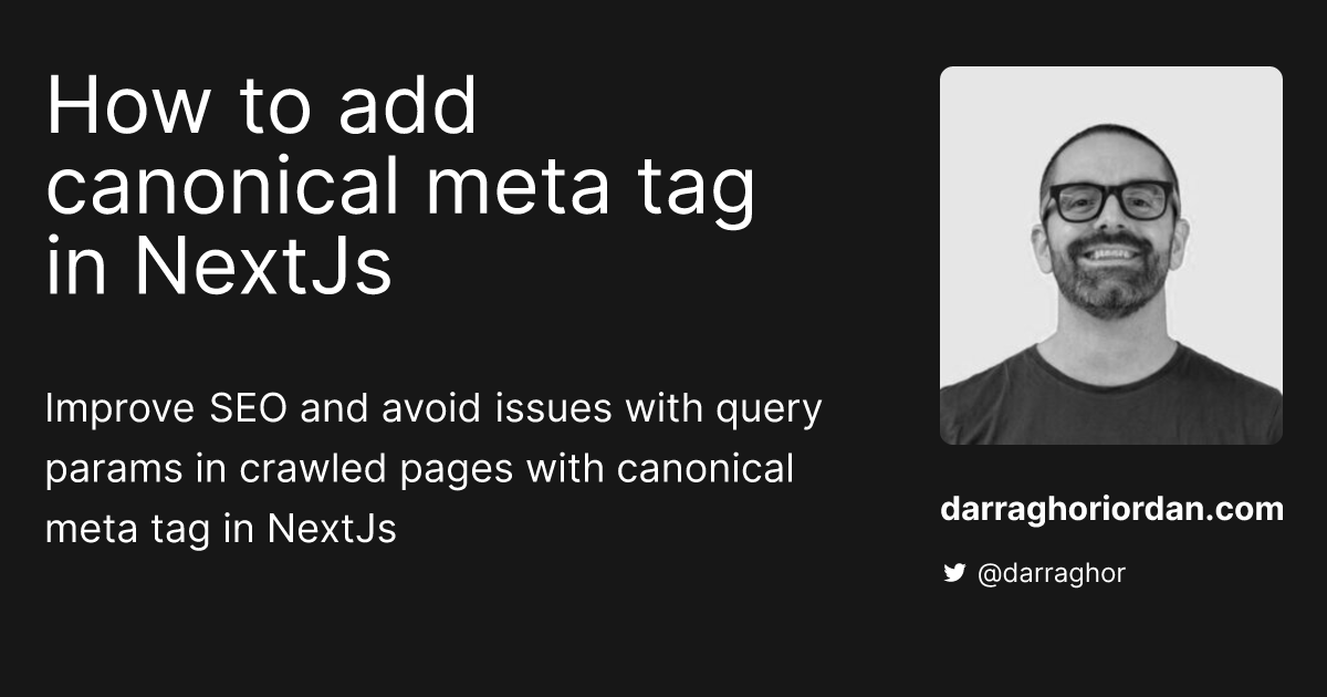 How to add canonical meta tag in NextJs